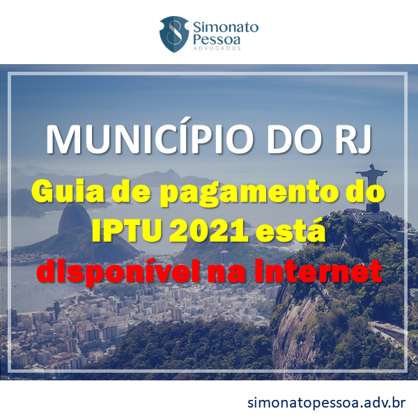 Guia de Pagamento do IPTU 2021 está disponível na Internet | Simonato ...